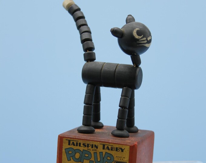Vintage 1947 Fisher Price "tailspin Tabby Pop_up", #600 Wooden Toy - Etsy