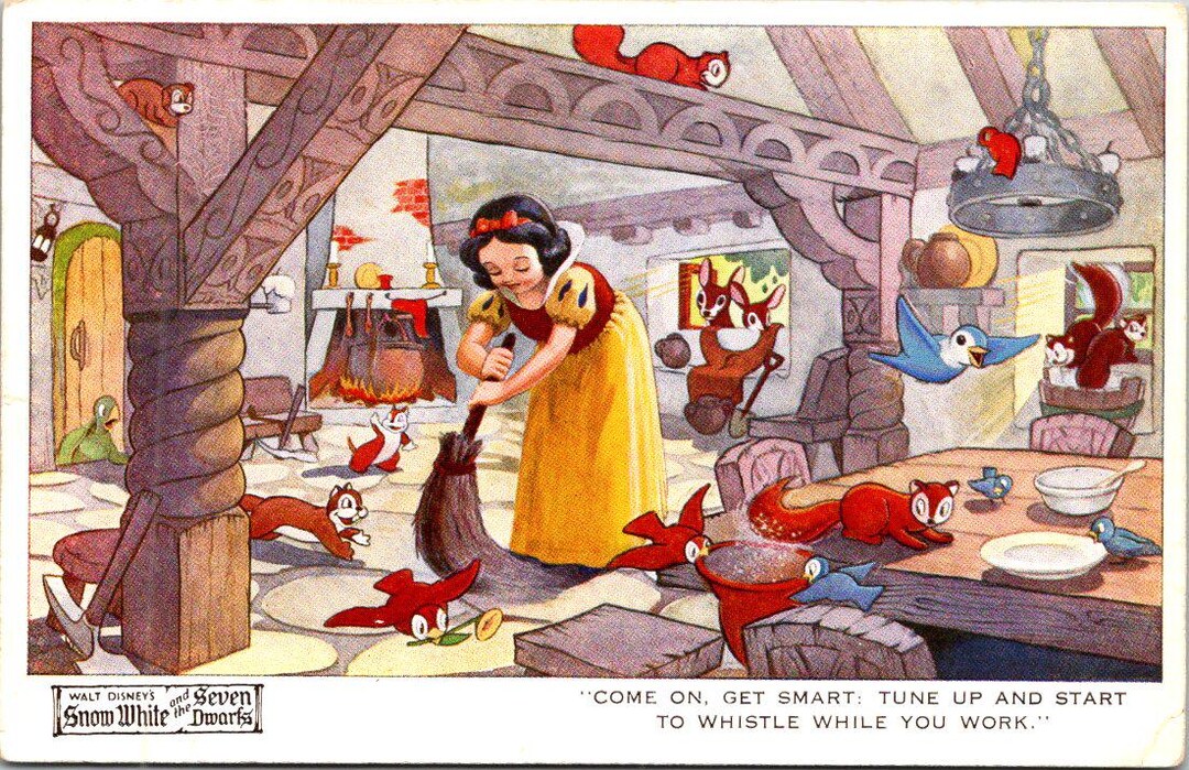 1930's Walt Disney Snow White and Seven Dwarfs Movie Scene Postcard. - Etsy