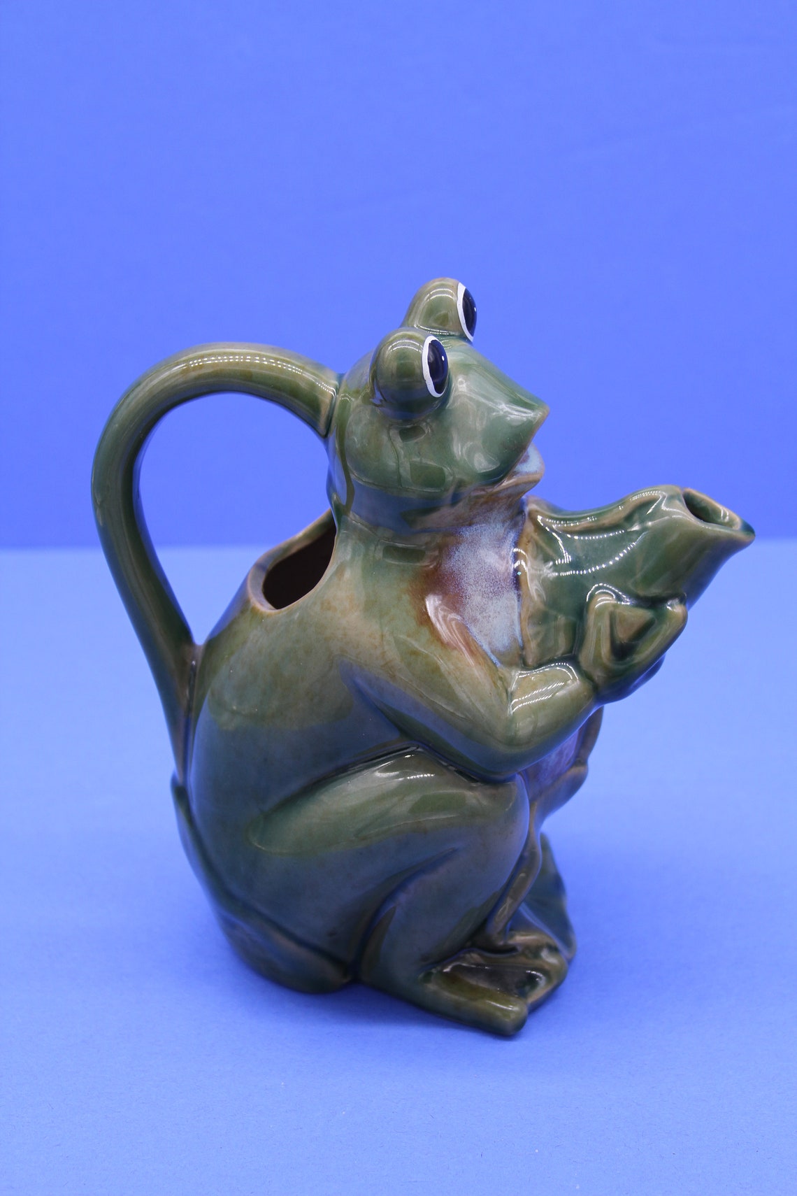 Vintage Green Frog pitcher 8 1/2 high and 5 wide | Etsy