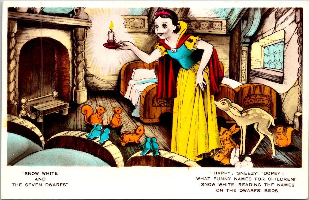1930's Walt Disney Snow White and Seven Dwarfs Movie Scene Postcard. - Etsy