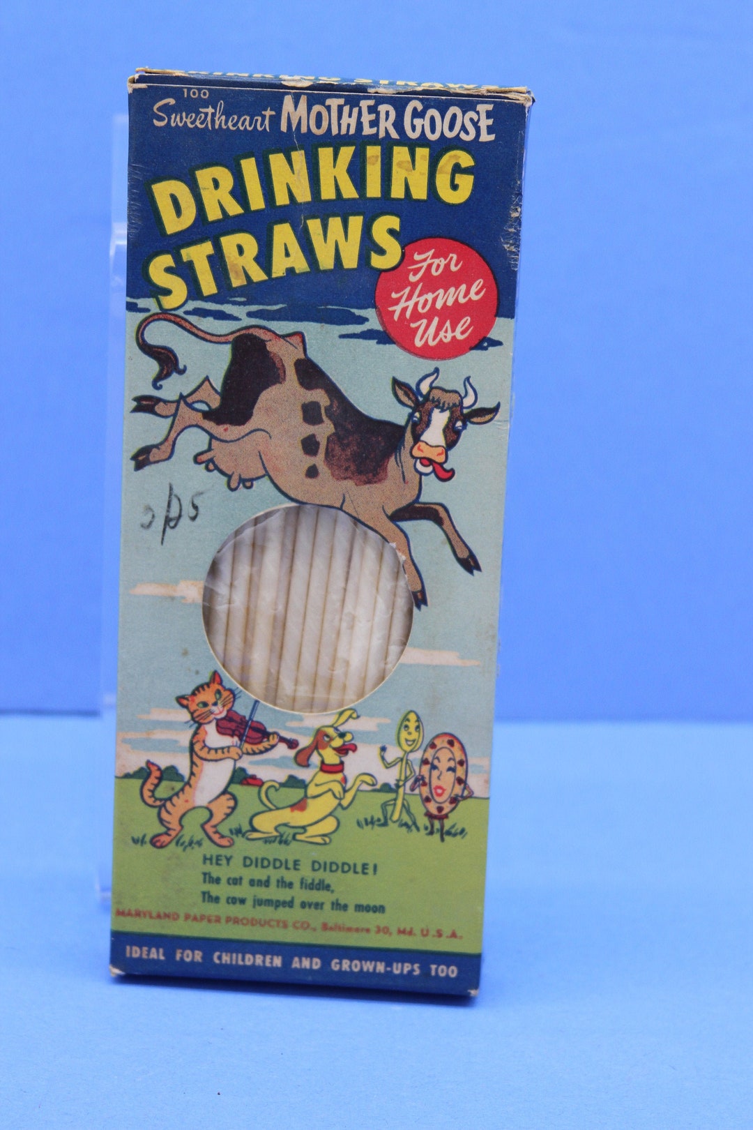 Vintage Sweetheart Brand Mother Goose Nursery Rhymes Drinking Straws in ...