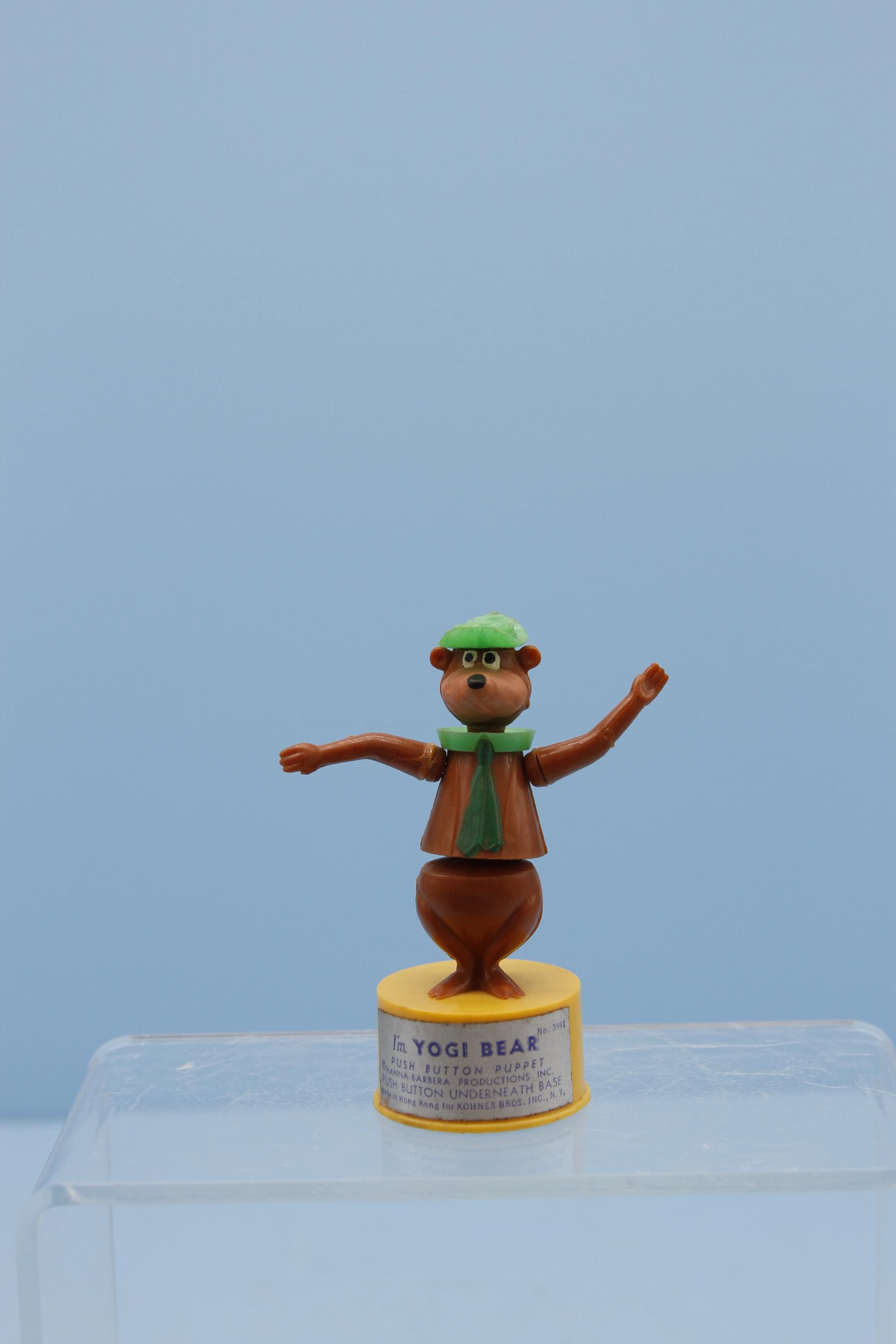1960's Kohner Yogi Bear Push Puppet Toy Hanna Barbera Cartoon TV Show ...