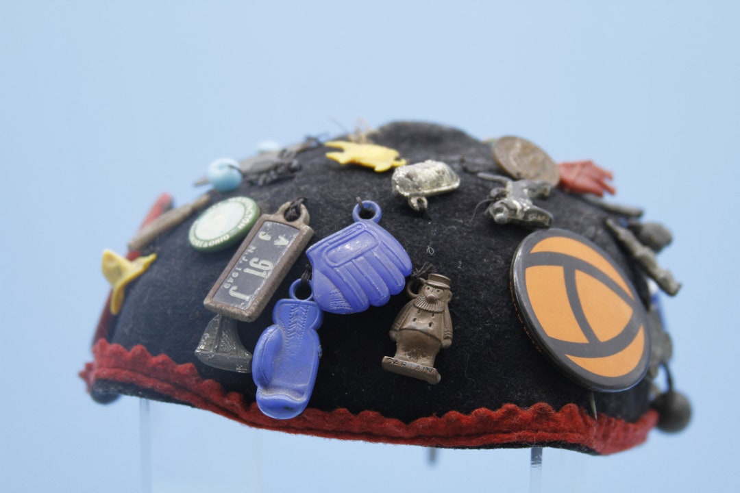 Vintage 1930's-1980's Felt Beanie 38 Hanging Charms and Pins. - Etsy