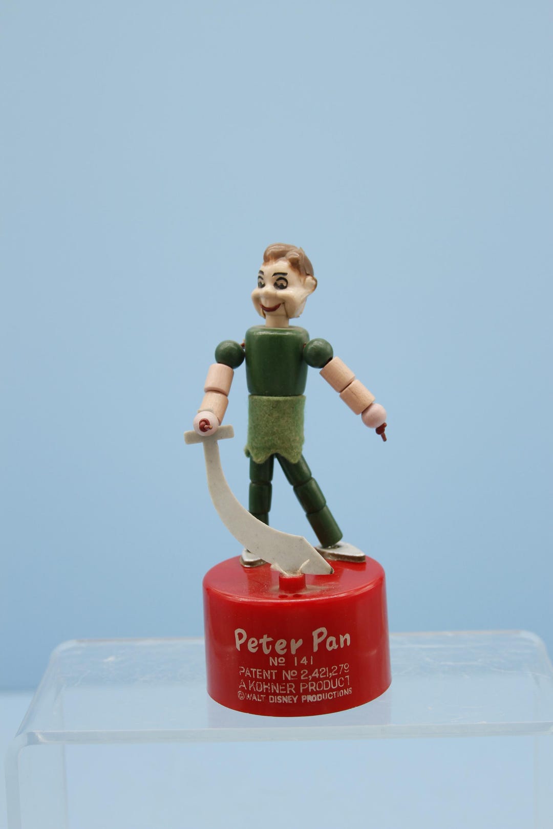 Vintage Walt Disney Kohner Bros. NY Peter Pan #141 Push Button Puppet ...