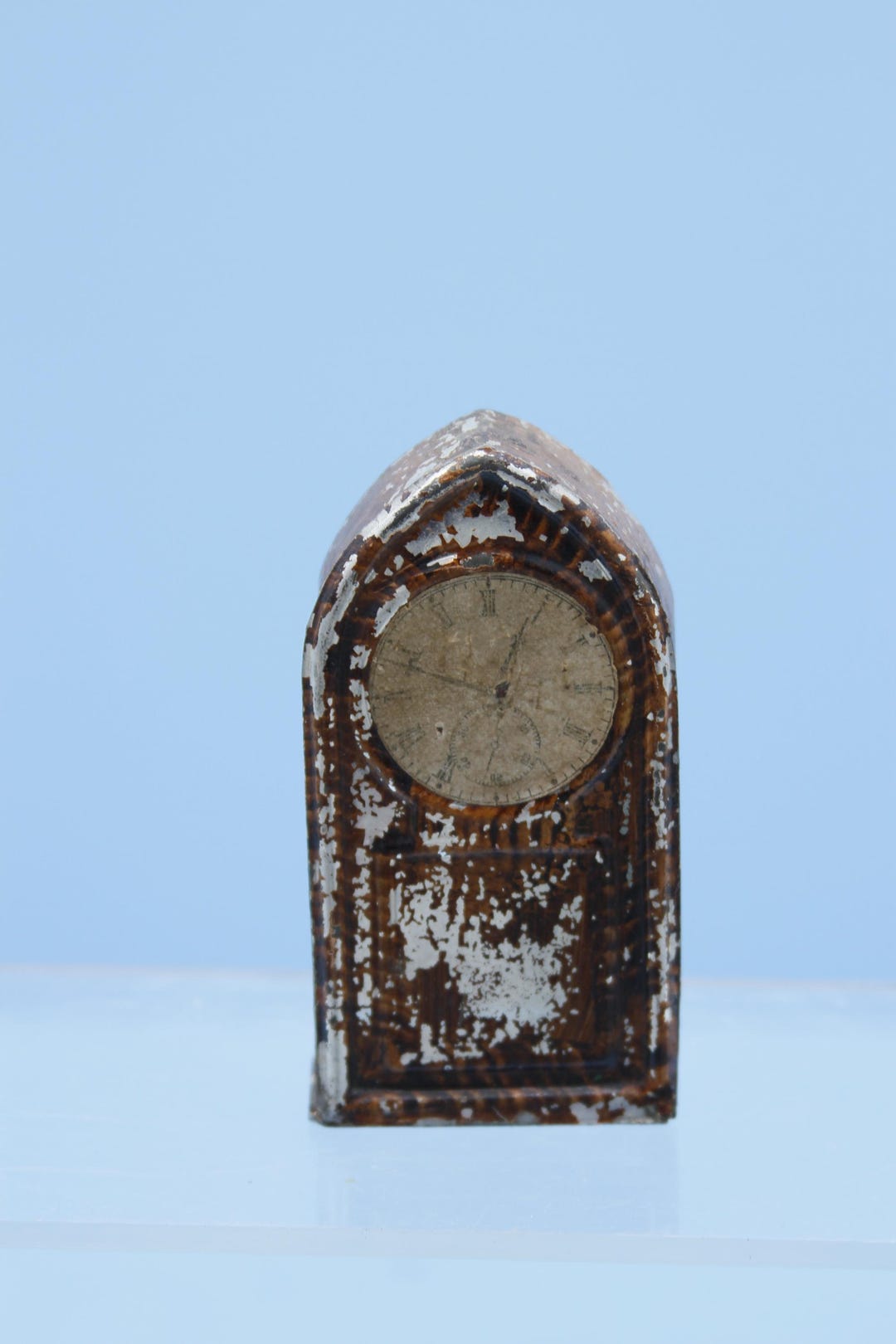 Antique Tin Clock Coin Bank - Etsy