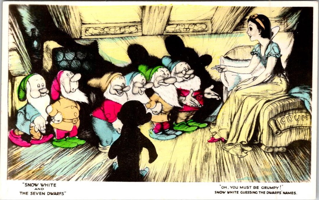 1930's Walt Disney Snow White and Seven Dwarfs Movie Scene Postcard. - Etsy