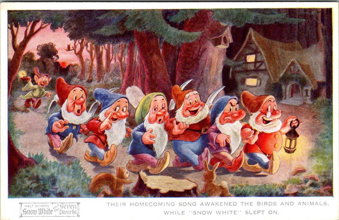 1930's Walt Disney Snow White and Seven Dwarfs Movie Scene Postcard. - Etsy