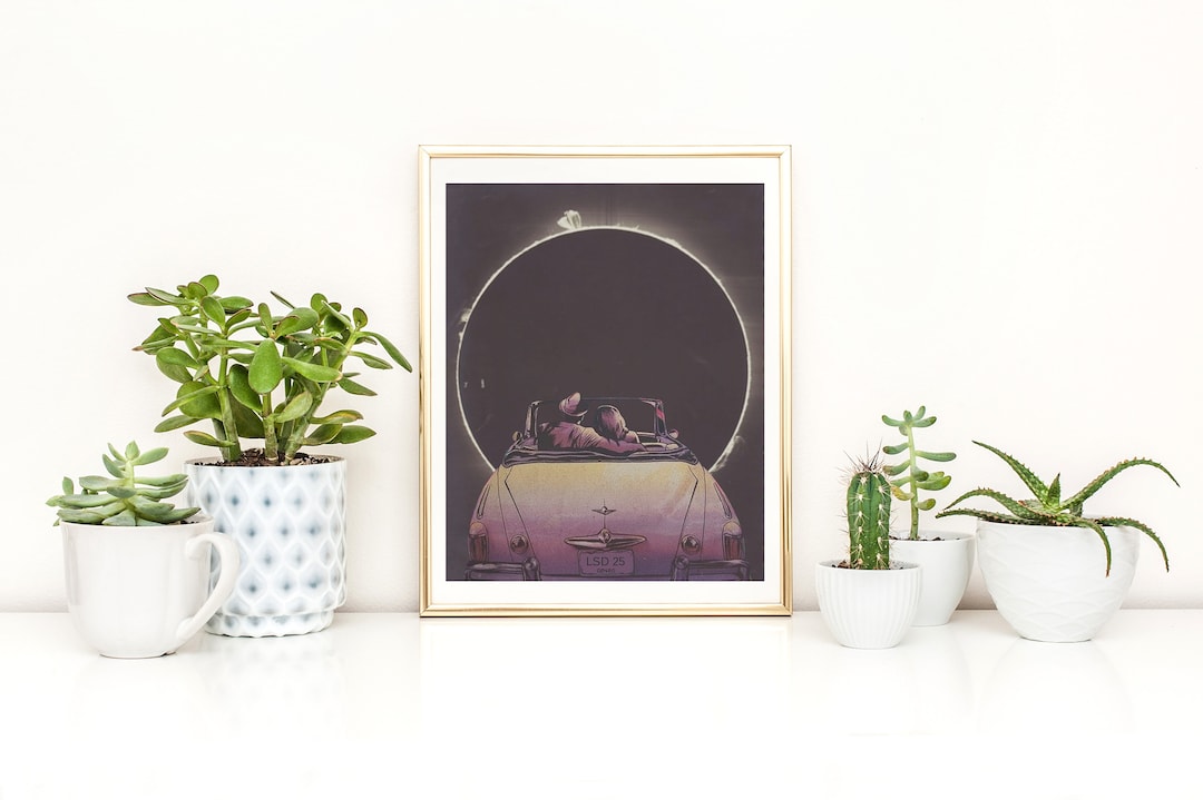 Timeless Love and Celestial Eclipse: Surreal Antique Car Collage ...