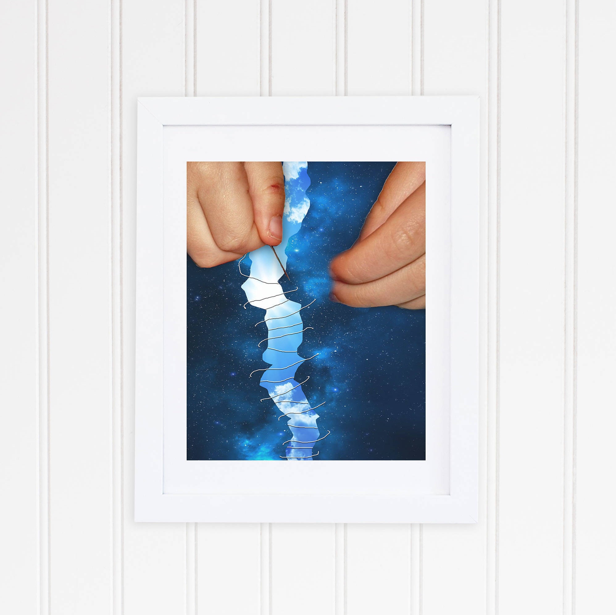 Surreal Day-night Sky Collage: Cosmic Restoration - Art Print Merging ...