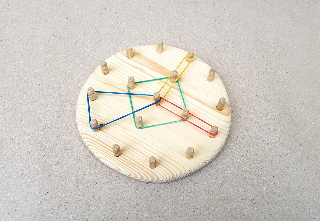 Geoboard, Toddler Gift, Clock Toy, Peg Board, Montessori Toy ...