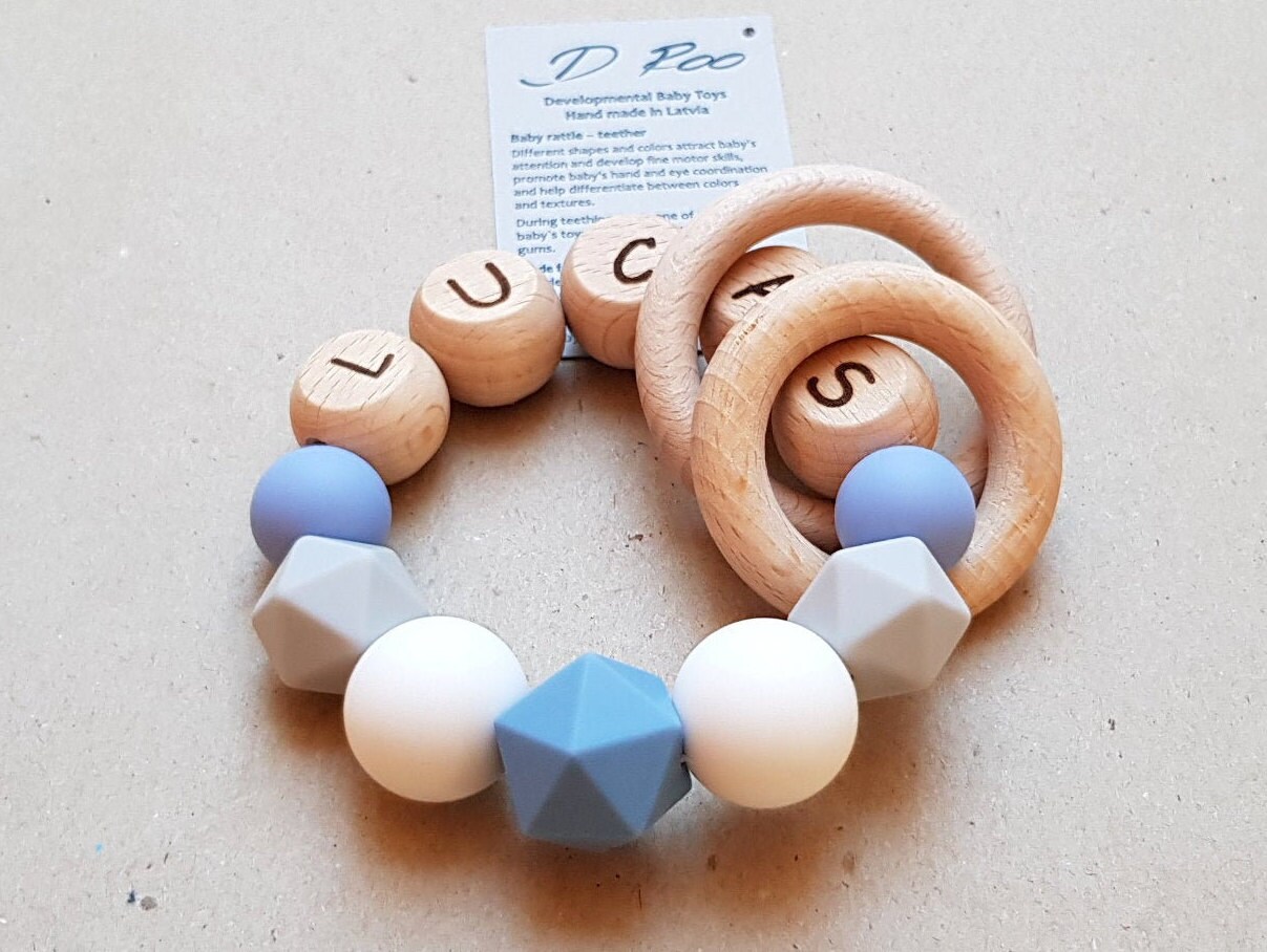 Personalized baby boy rattle Personalized rattle Baby shower | Etsy