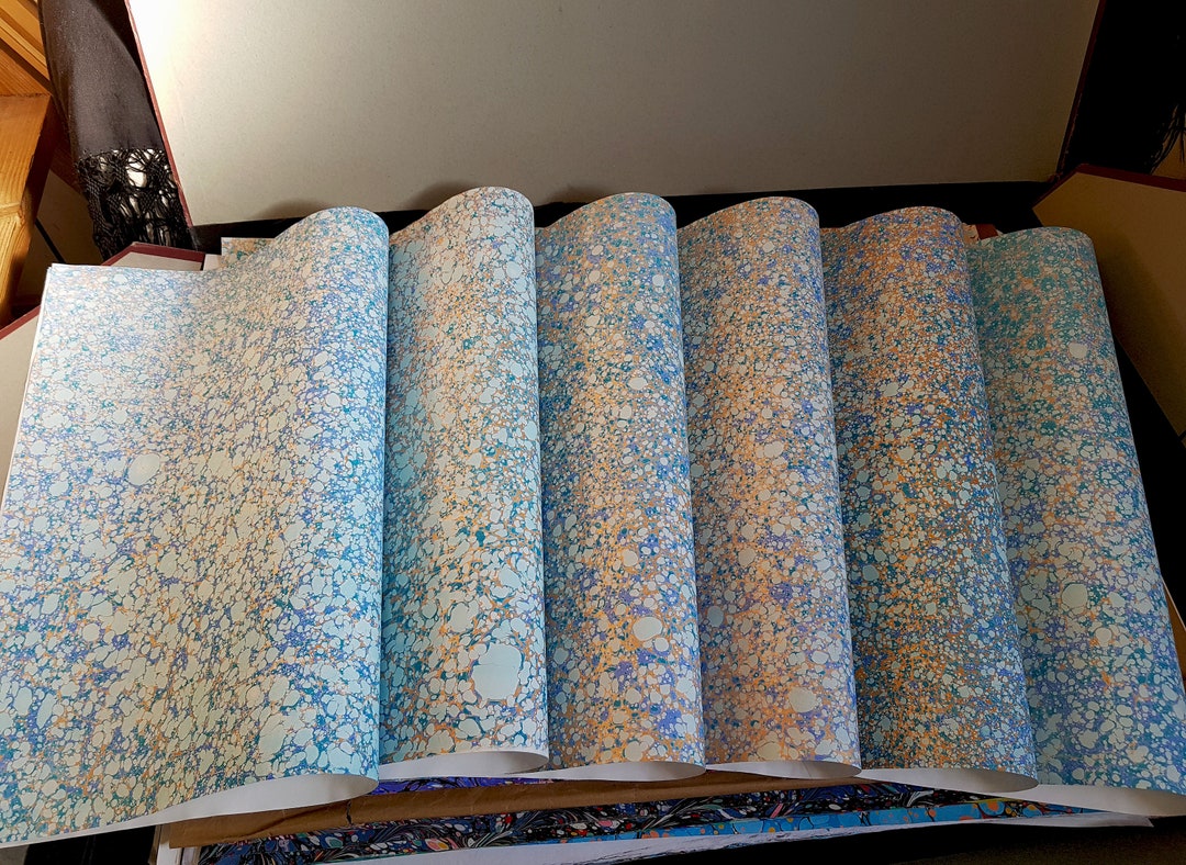 6 X A1 Marbled Paper Handmade - Etsy