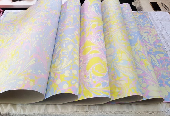 Decorative Paper handmade Fantasy Marbled Paper 6 xA1 sheets Paper etna ...