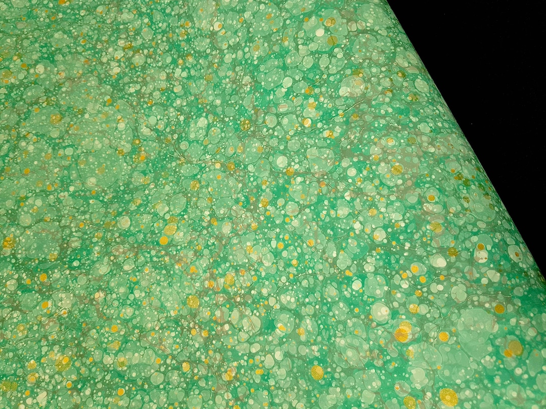 Sea Green Marbled Paper for Bookbinding, Découpages and Paper Crafts - Etsy