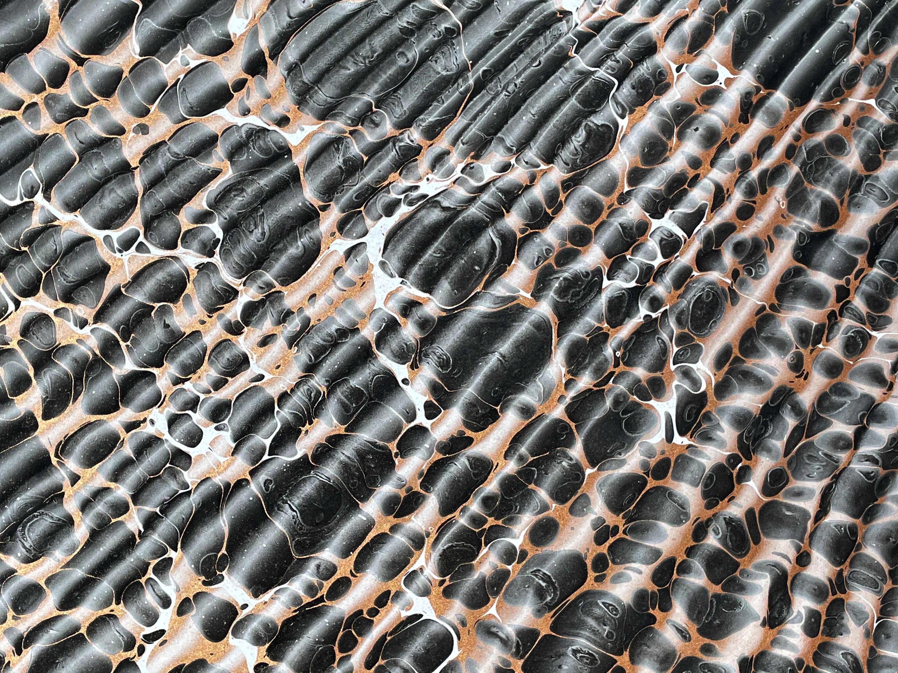 2 X A1 - Black Spanish Moiré Marble - Marbled Paper Handmade for ...