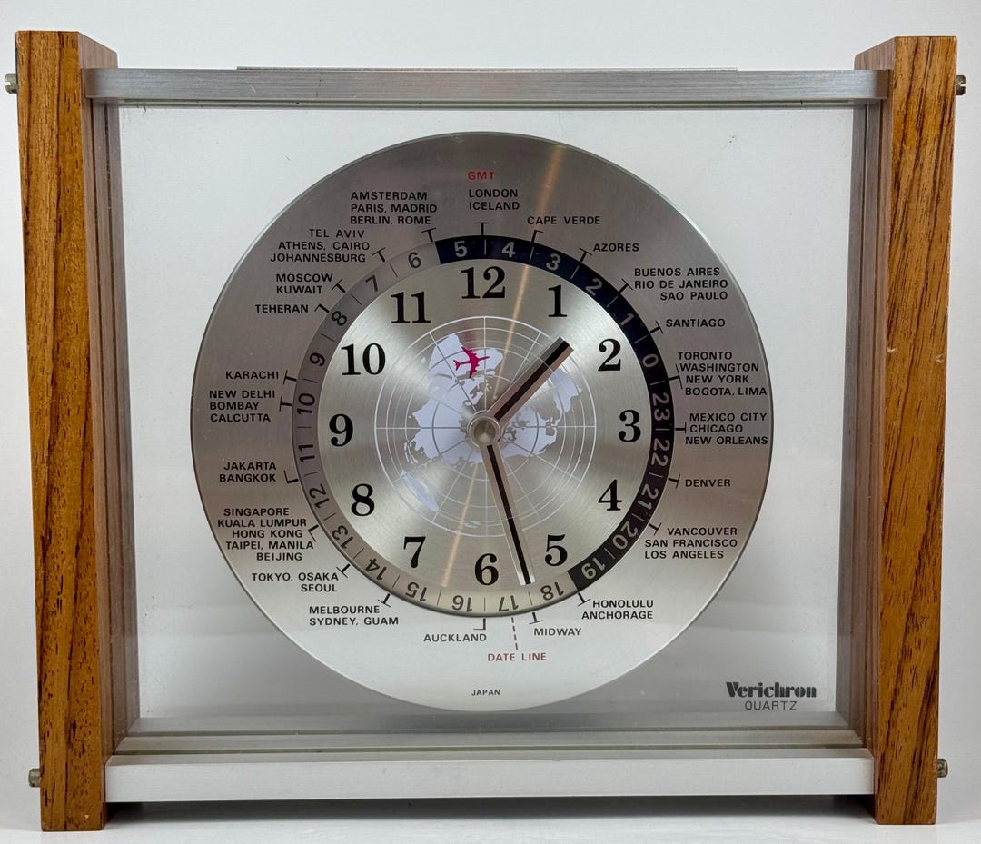 Vintage Verichron QUARTZ World Clock Famous Grouse Finest Scotch ...