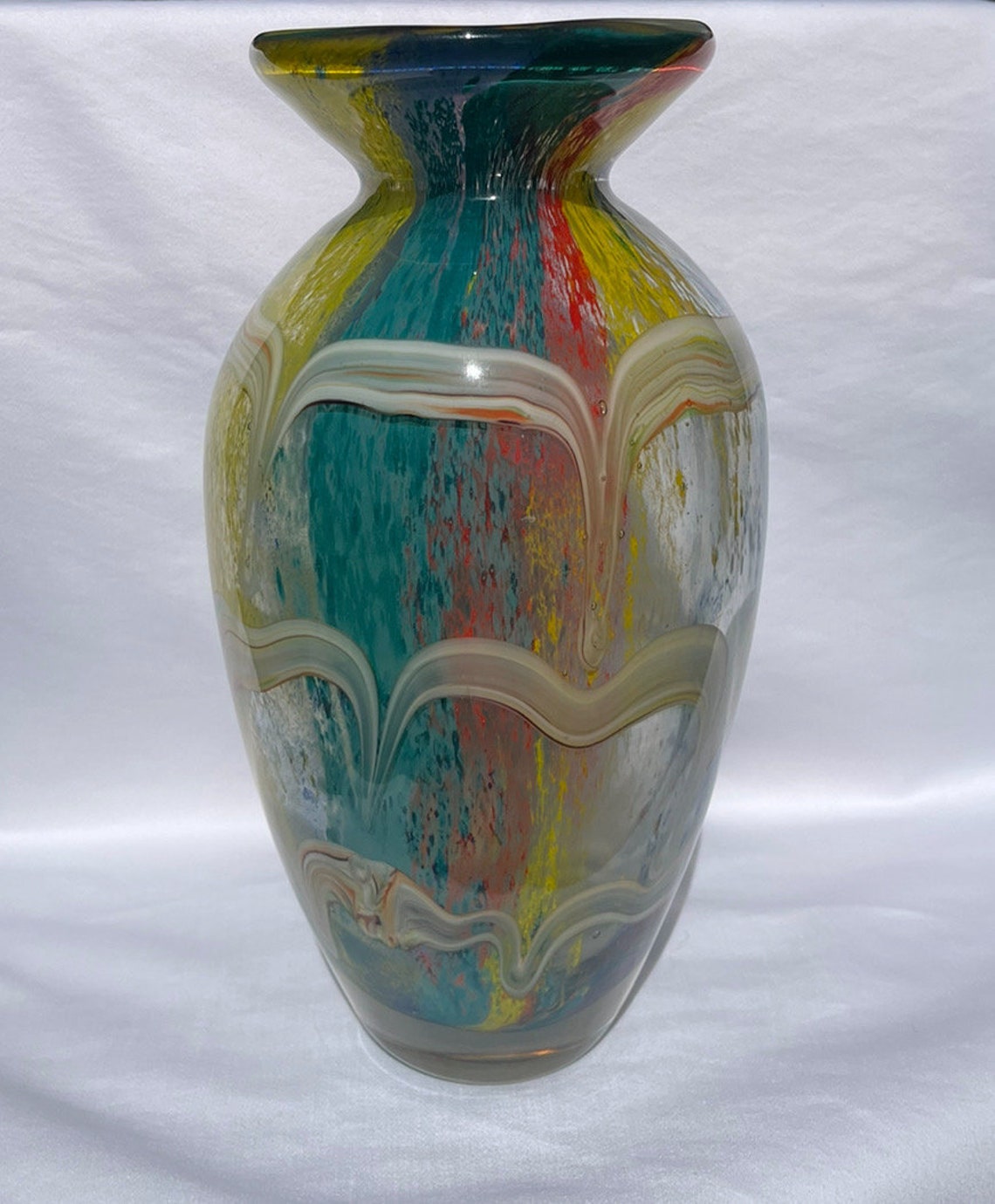 Gorgeous Designs Multi Colored Art Glass Vase - Etsy