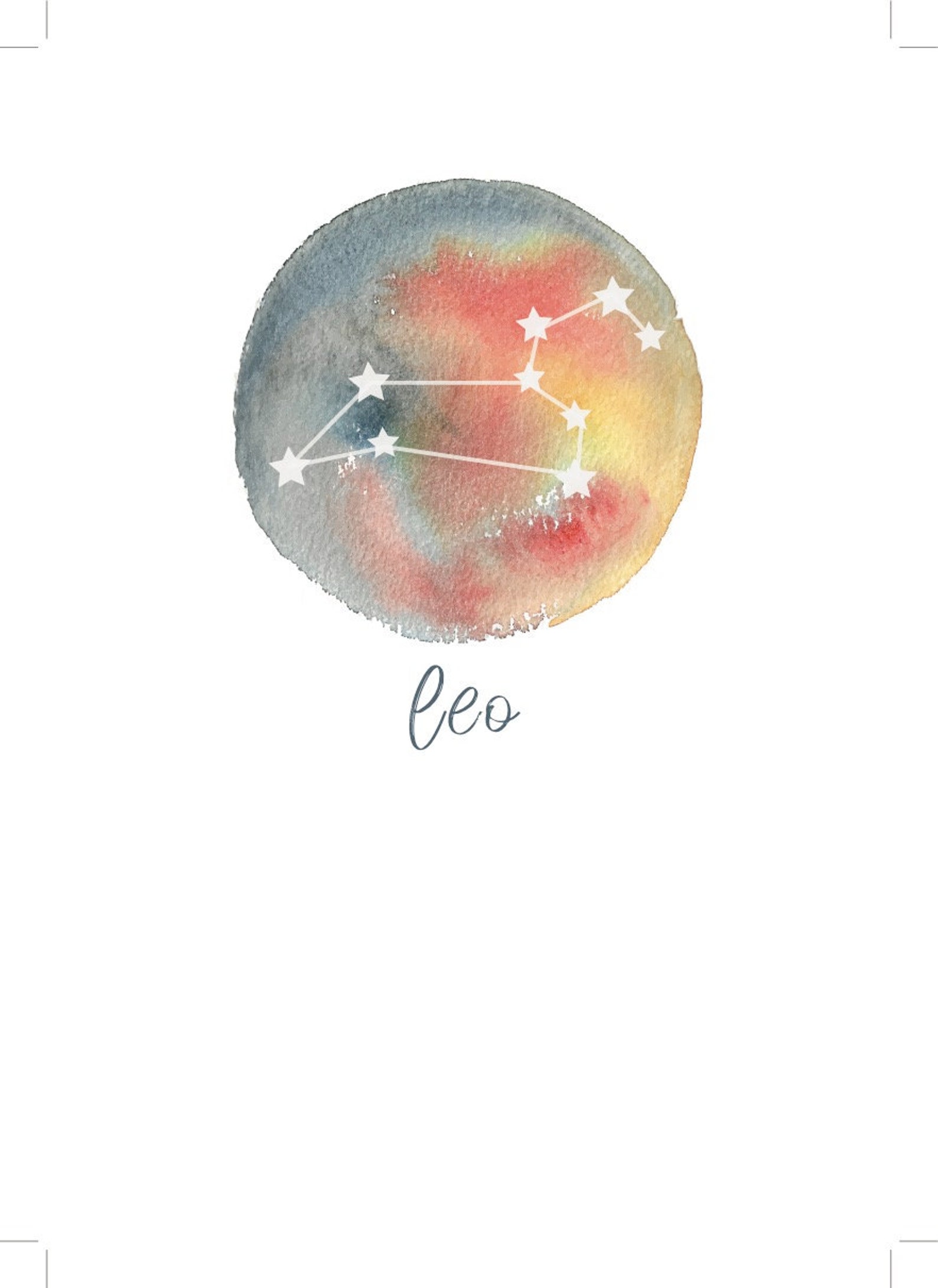 Leo Star Sign & Zodiac Print - Etsy