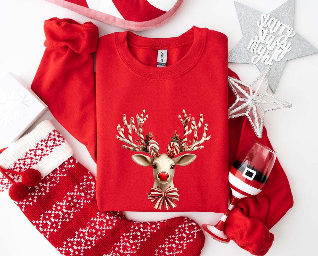Rudolph the Red Nosed Reindeer Sweatshirt, Cozy Unisex Christmas ...