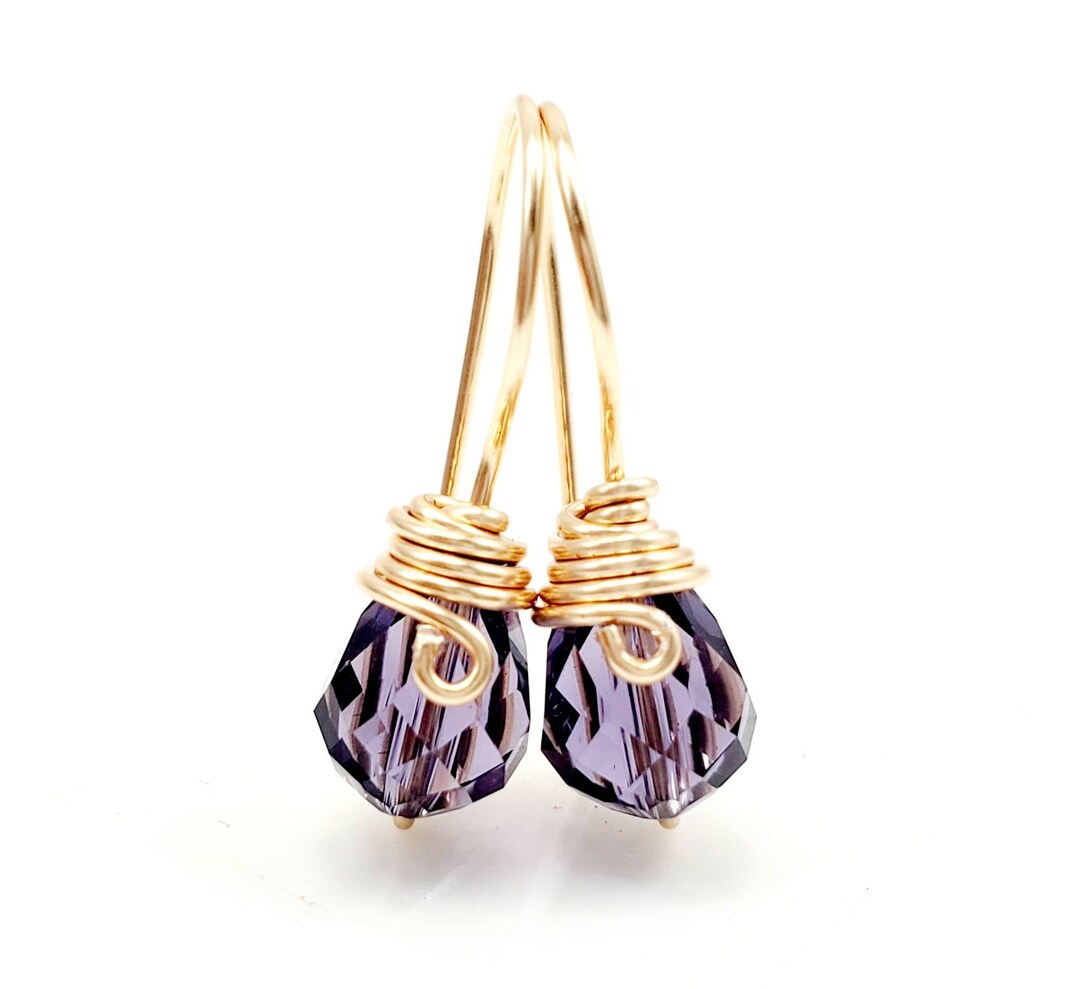 Purple Drop Earrings, Purple Wedding Drop Earrings, Purple Amethyst ...