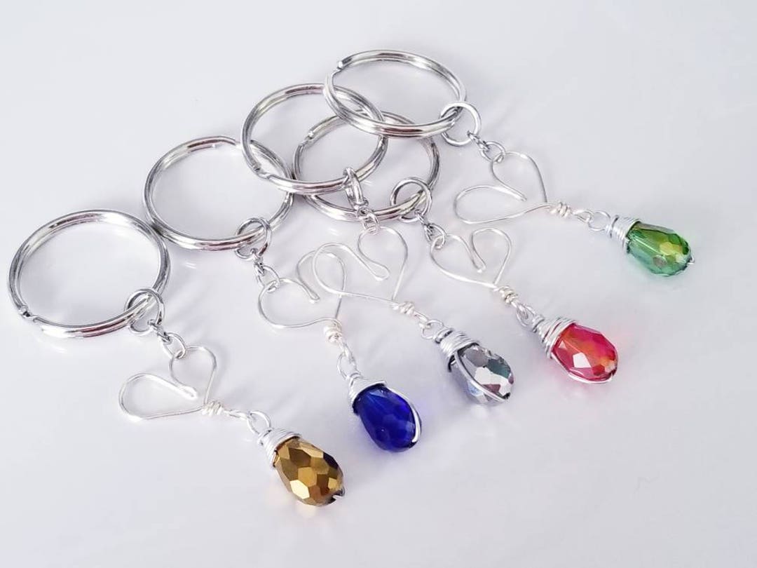 Heart Keychain, Crystal Heart Keychain, Keychain for Women, Cute ...