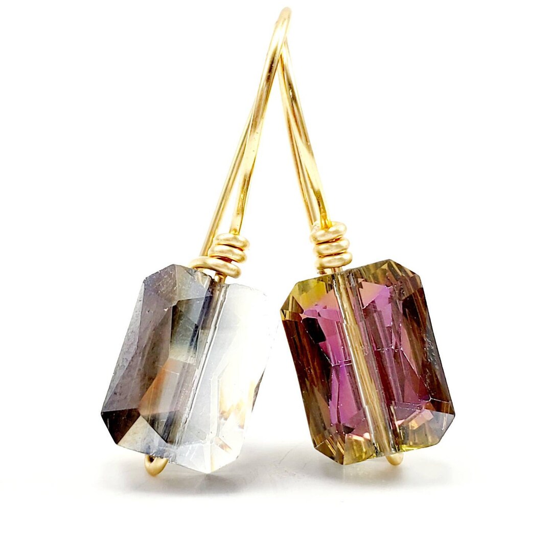 Crystal square Earrings, Square Crystal Drop Earrings, Geometric ...