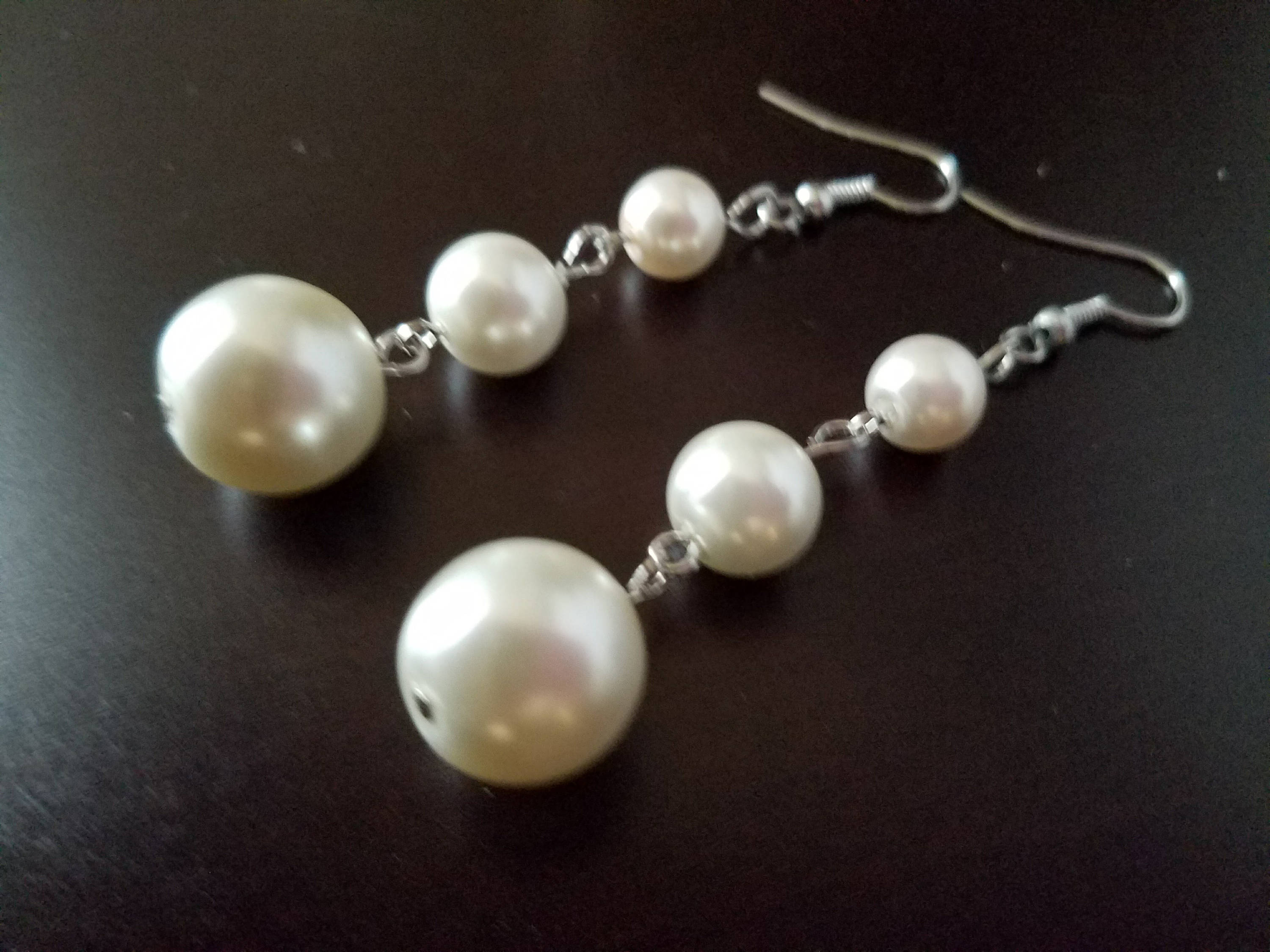 Pearl earrings Long drop Pearl earrings Bridal Earrings | Etsy