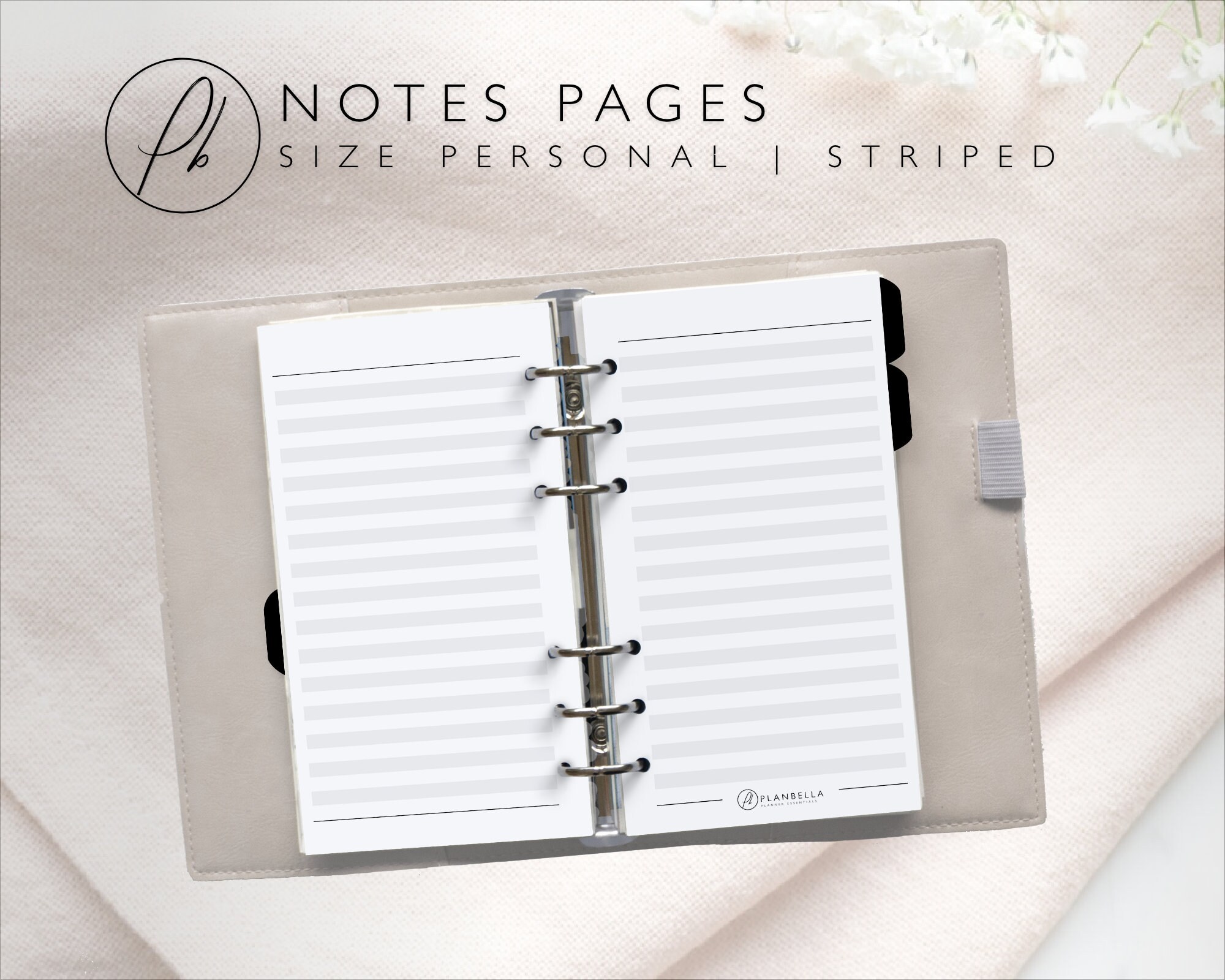 Personal Notes Pages Lined Stiped | Printable Inserts | Filofax ...