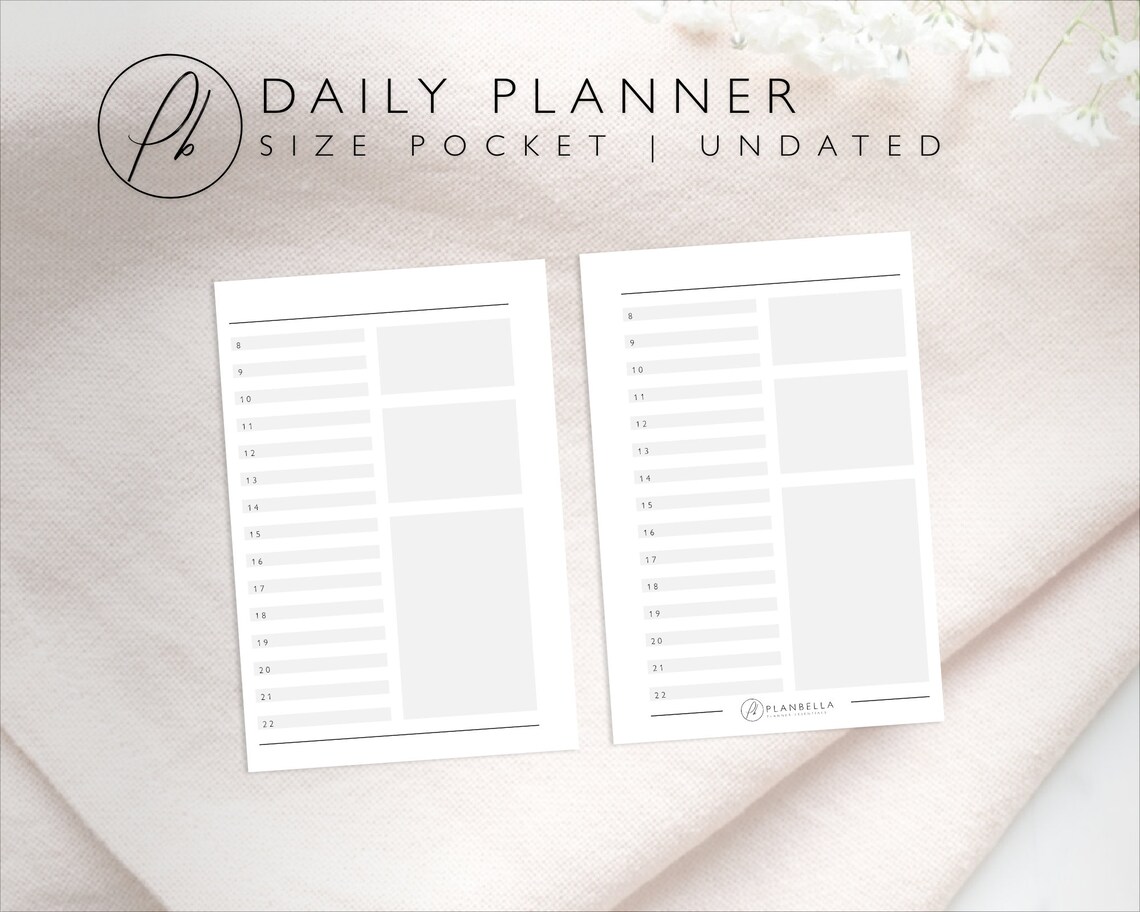 Pocket Daily Planner Printable Inserts Filofax - Etsy