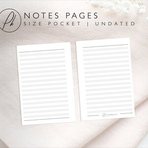 Pocket Notes Pages Lined Stiped | Printable Inserts | Filofax, Traveler ...