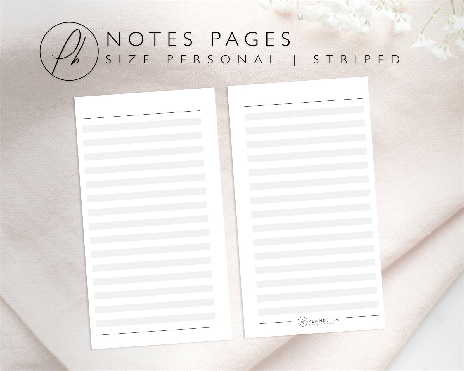 Personal Notes Pages Lined Stiped Printable Inserts - Etsy