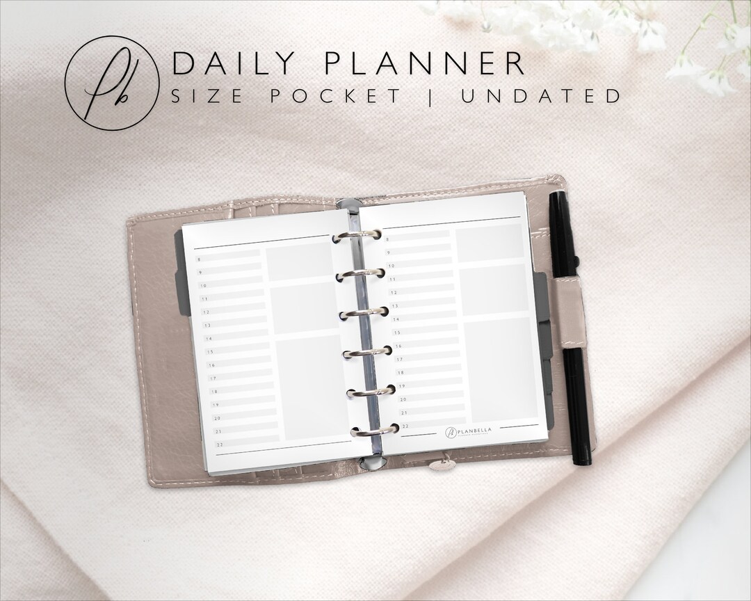 Pocket Daily Planner | Printable Inserts | Filofax, Traveler's Notebook ...