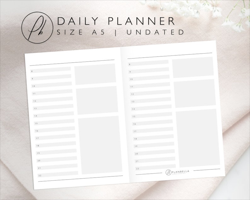 A5 Daily Planner | Printable Inserts | Filofax, Traveler's Notebook ...