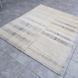 Faded White Rug, Large Area Rug, Tribal Rug, Oversize Kilim Rug, Pastel ...