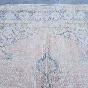 7x10 Pink Blue Vintage Rug, Living Room Rug Pink, 7x10 Area Pink Rug ...