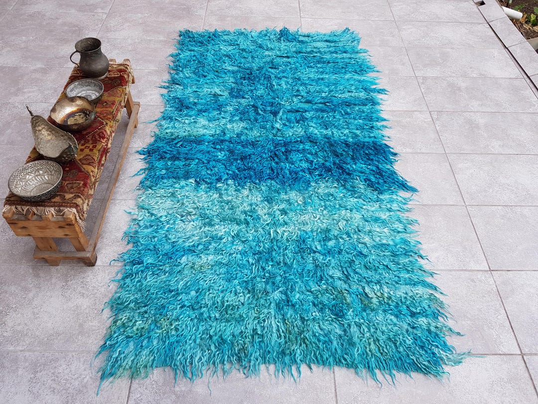 Turquoise Shag Rug, 3x6 Turquoise Rug, Blue Turquoise Area Rug ...
