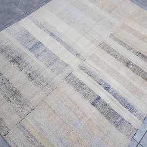 Faded White Rug, Large Area Rug, Tribal Rug, Oversize Kilim Rug, Pastel ...