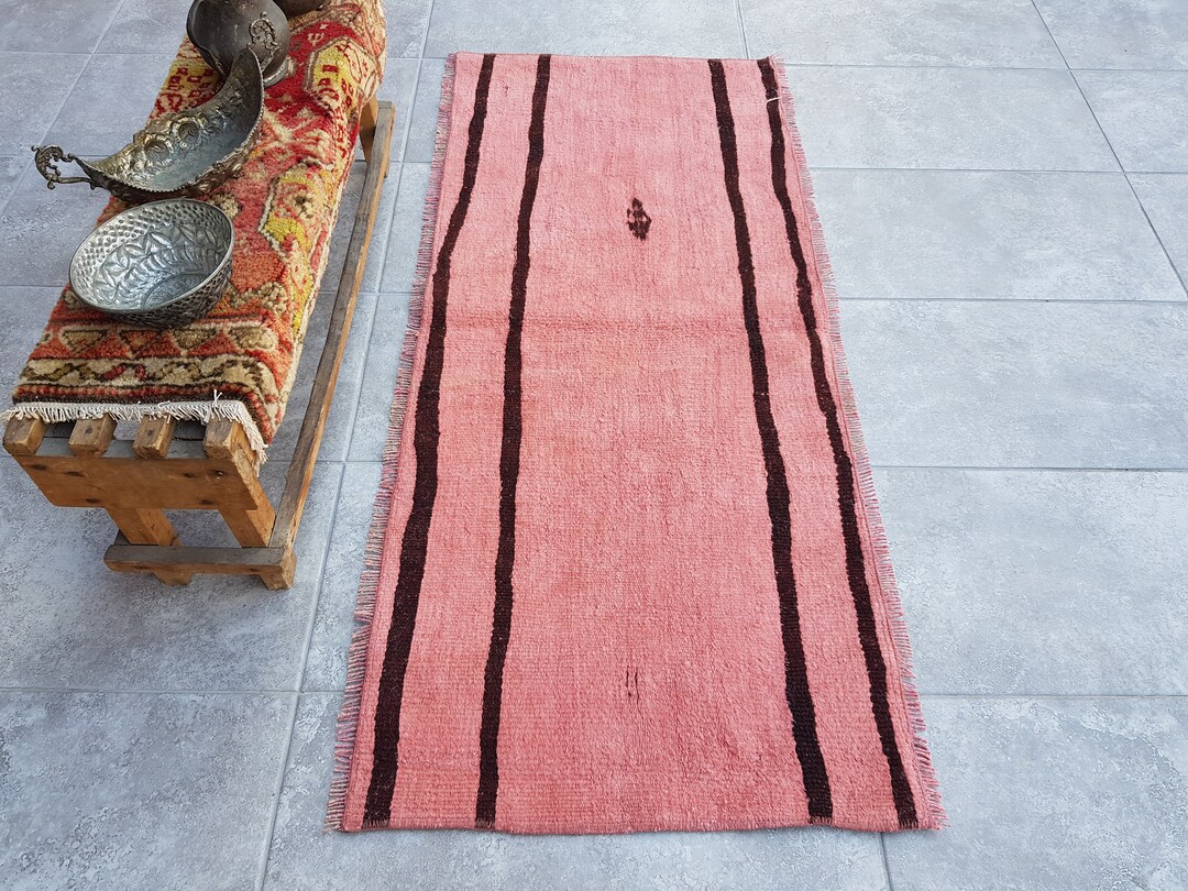 Striped Pink Hemp Rug, 2x4 Area Rug, Boho Pink Rug, Oriental Pink Rug ...