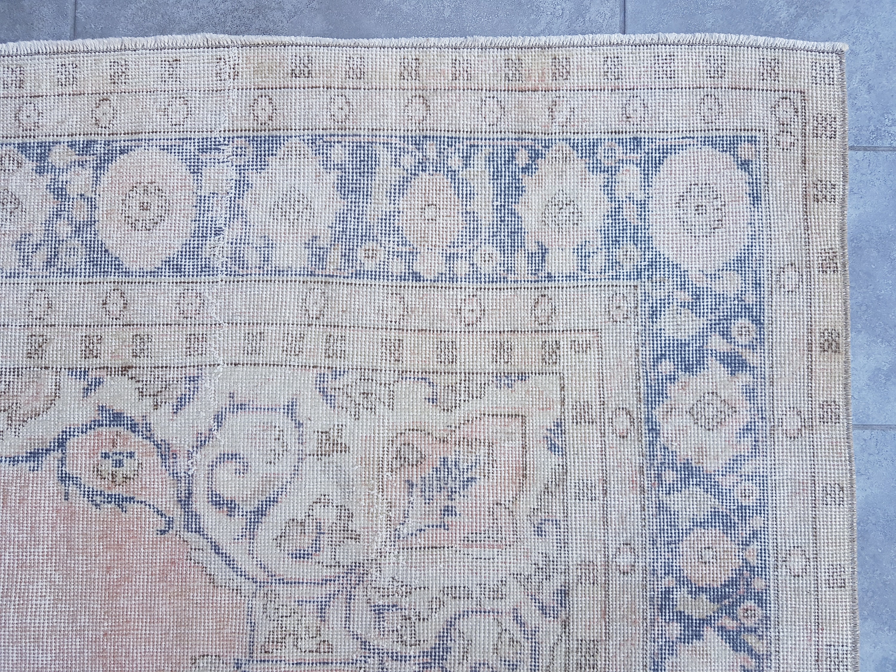 7x10 Pink Blue Vintage Rug Living Room Rug Pink 7x10 Area - Etsy