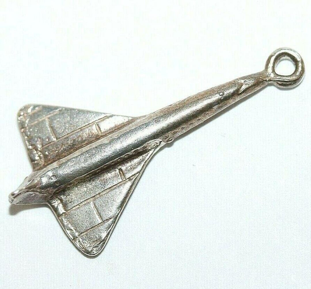 Vintage Sterling Silver Concorde Airplane Bracelet Charm by MJW - Etsy