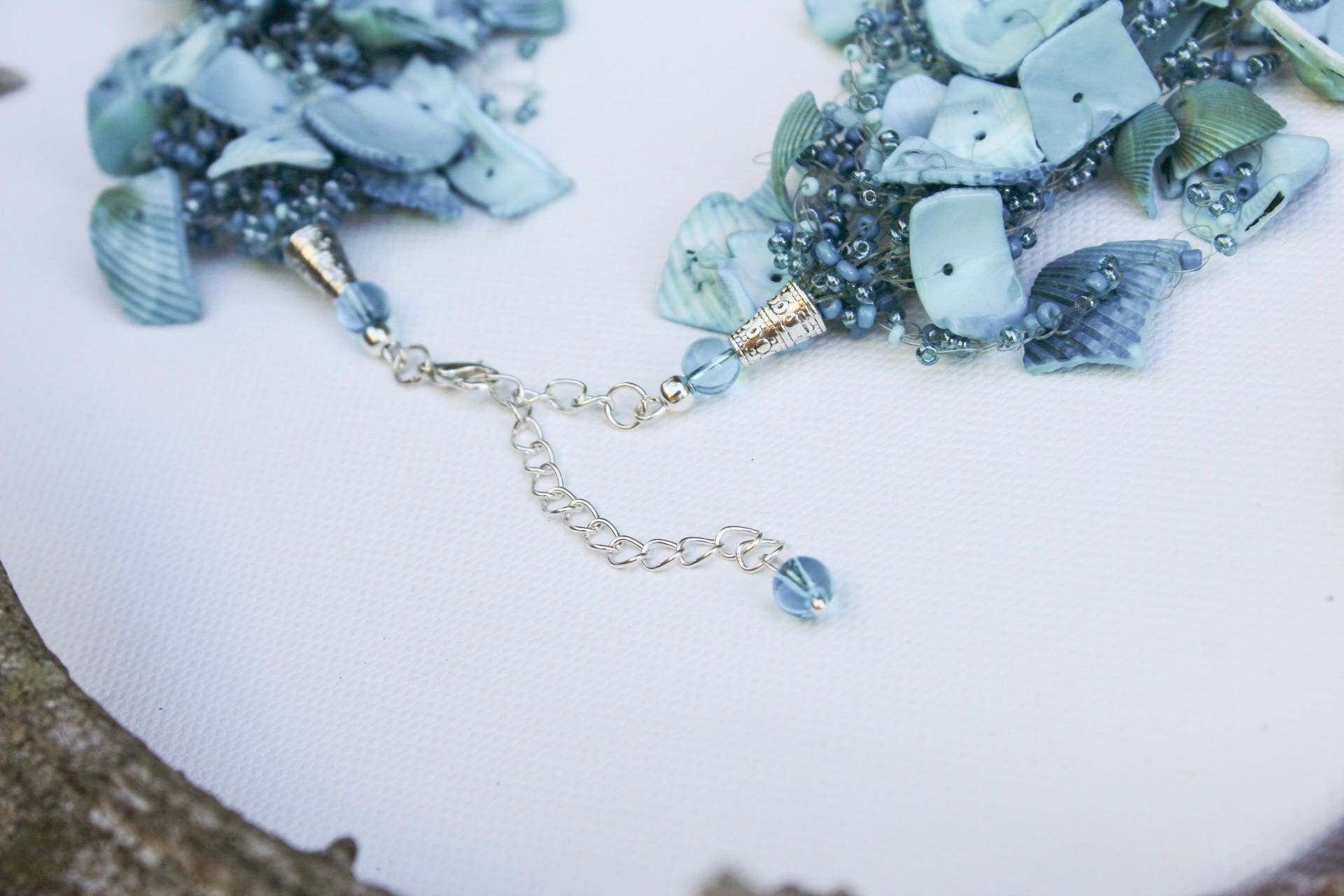 Blue shells jewelry set Mermaid bride jewelry set Airy | Etsy