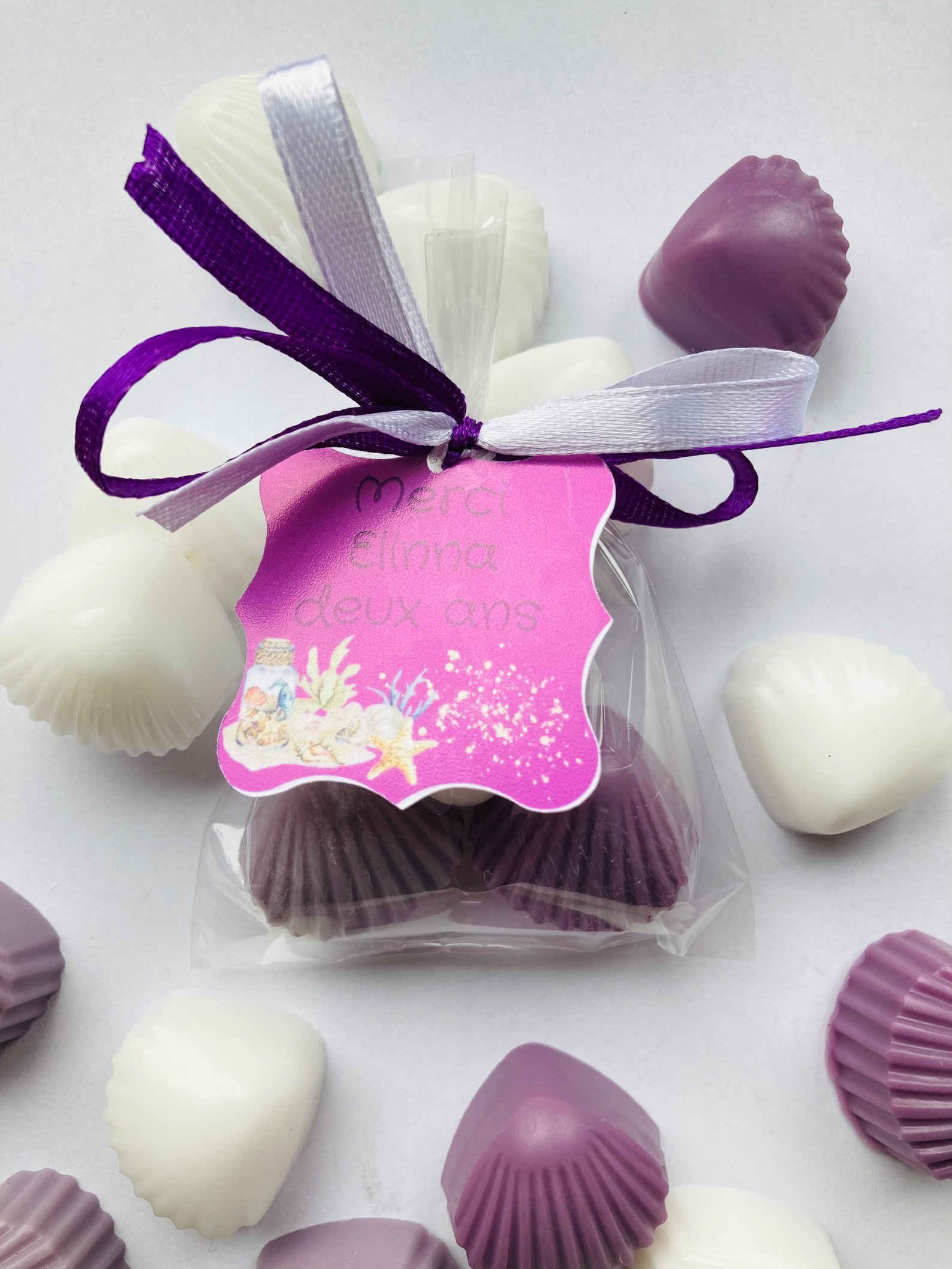 15sets Seashell Mini Lavender Soaps, Purple Beach Wedding Favors, Sea ...