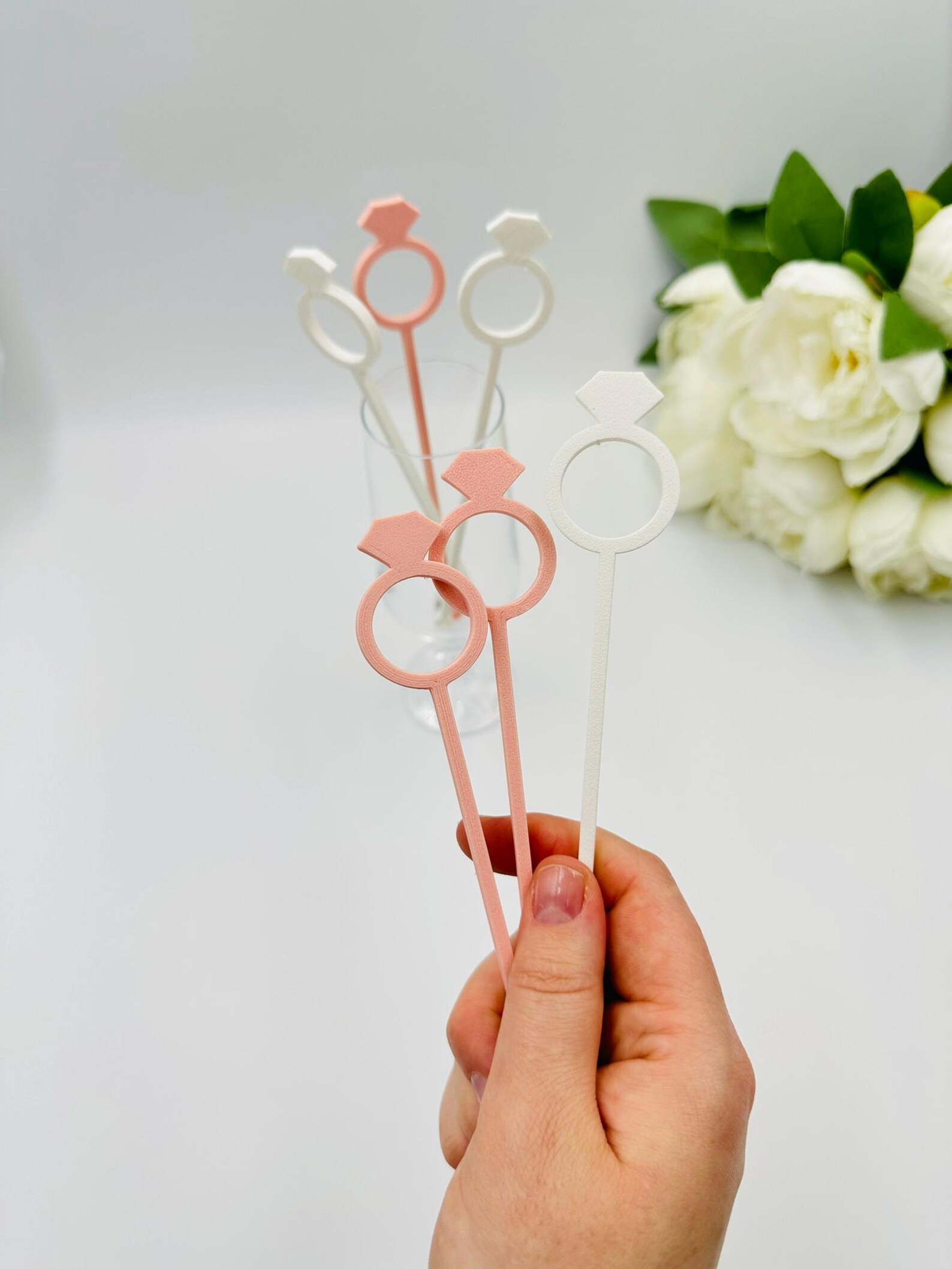 10pcs Ring Drink Stirrers Bridal Shower Cocktail Accessories Wedding ...