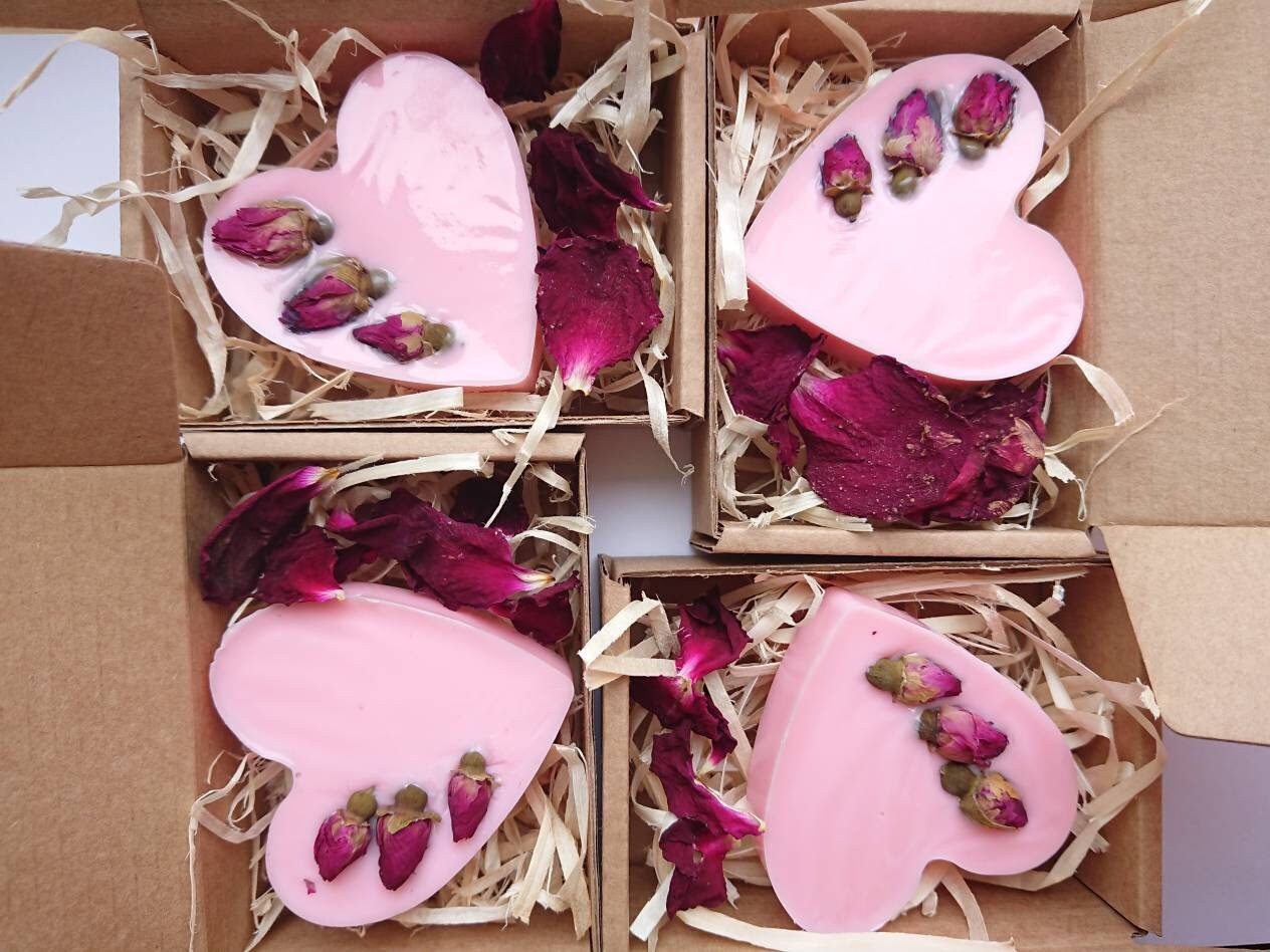 Rose Soap Gift Set Pink Heart Wedding Guest Soap Favors - Etsy