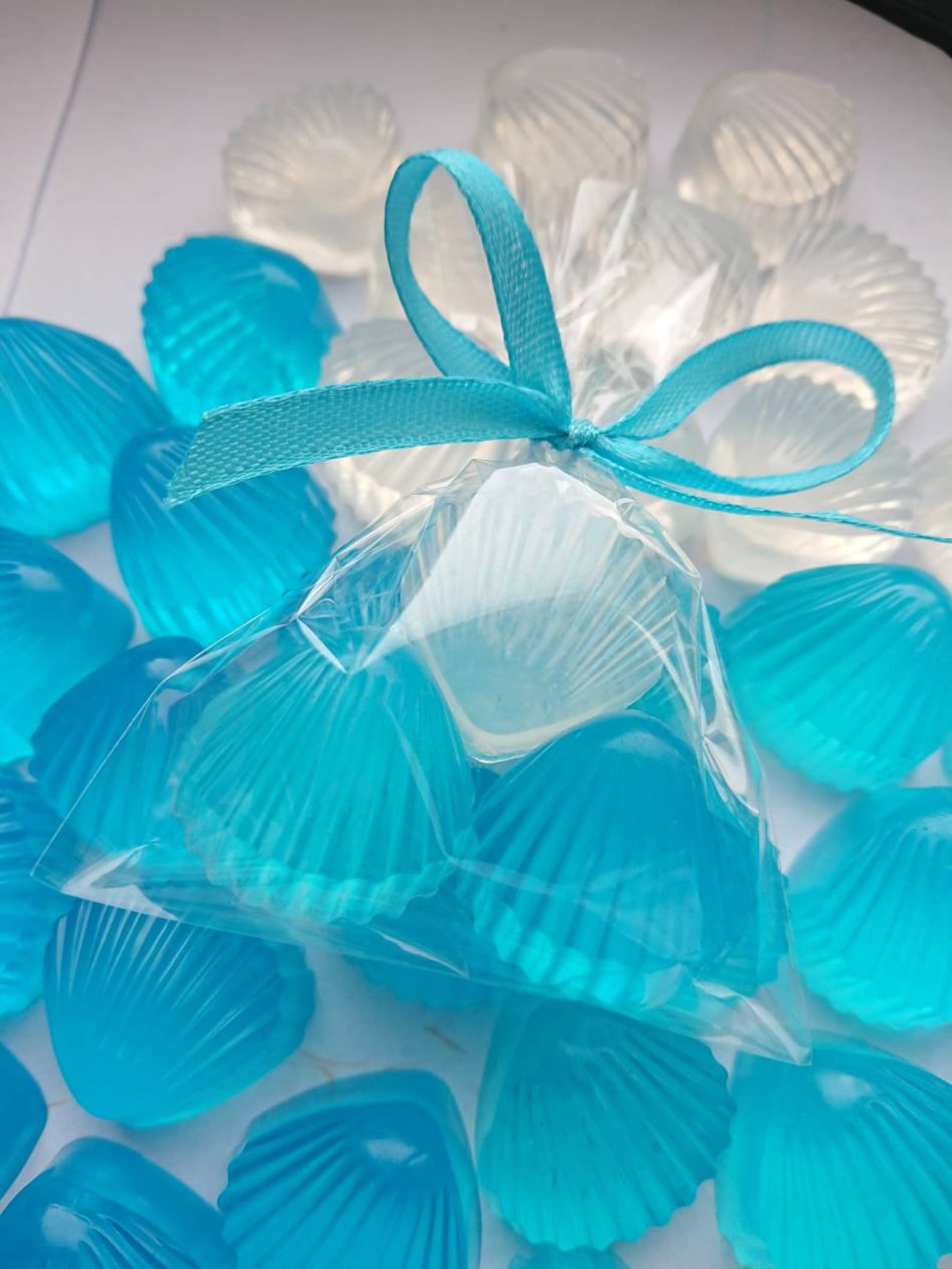30pcs/10sets Sea Shell Soap, Blue Beach Wedding Favors, Sea Shells ...