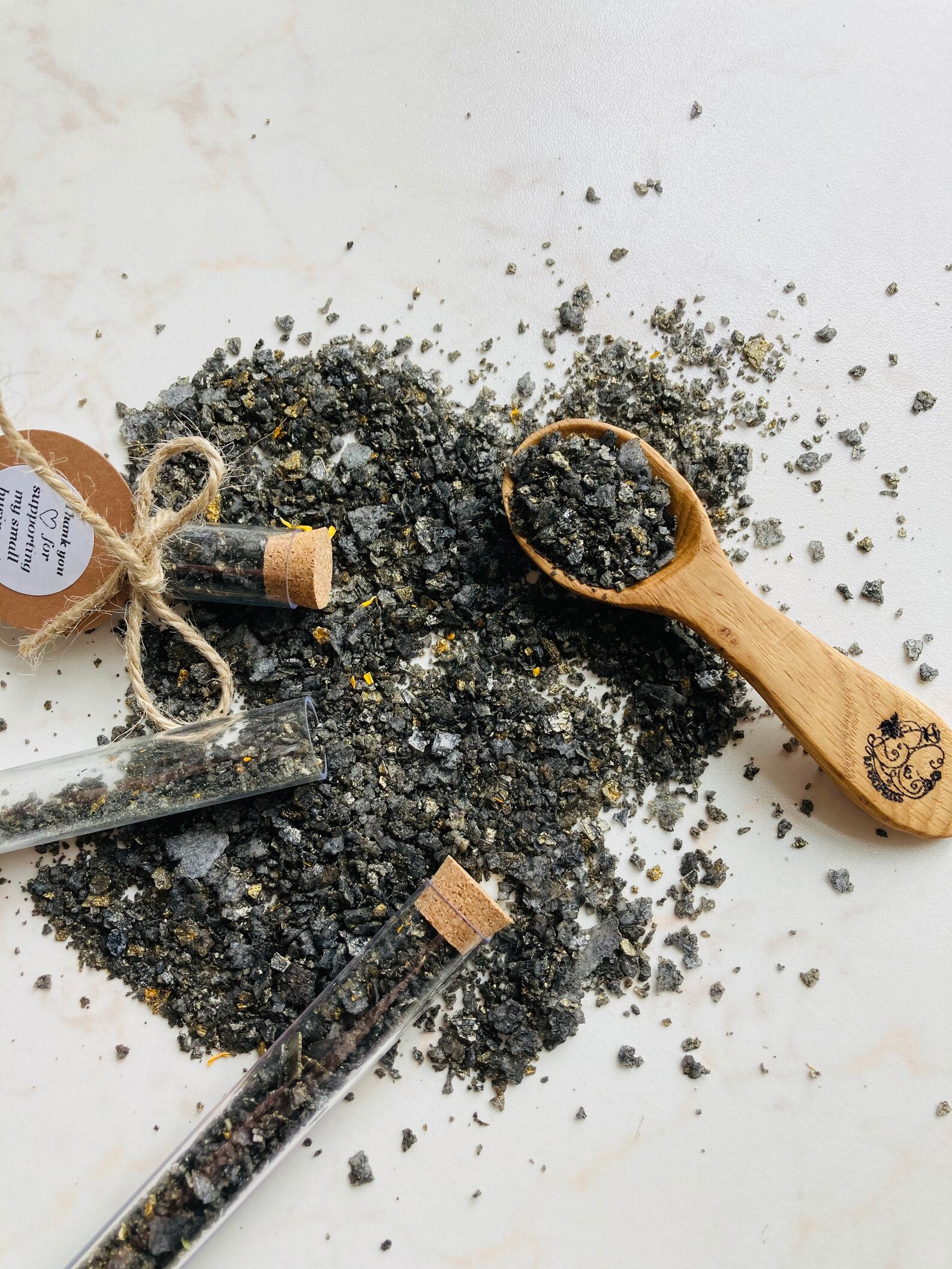 5pcs black salt test tubes Bridal shower gift box ideas Bath | Etsy