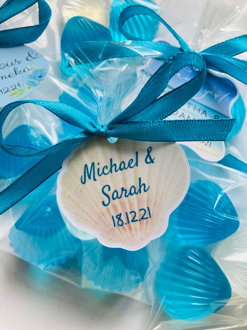 25sets Sea Shell Soap, Blue Beach Wedding Favors, Sea Shells Favor ...