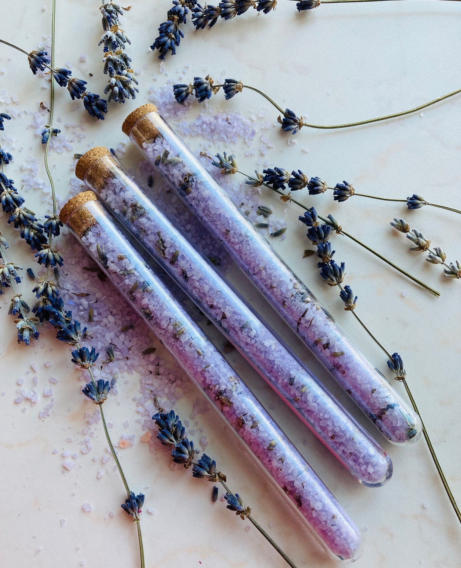 50pcs Lavender Bath Salt Test Tubes, Bath Soak Tea Favors, Lavender ...
