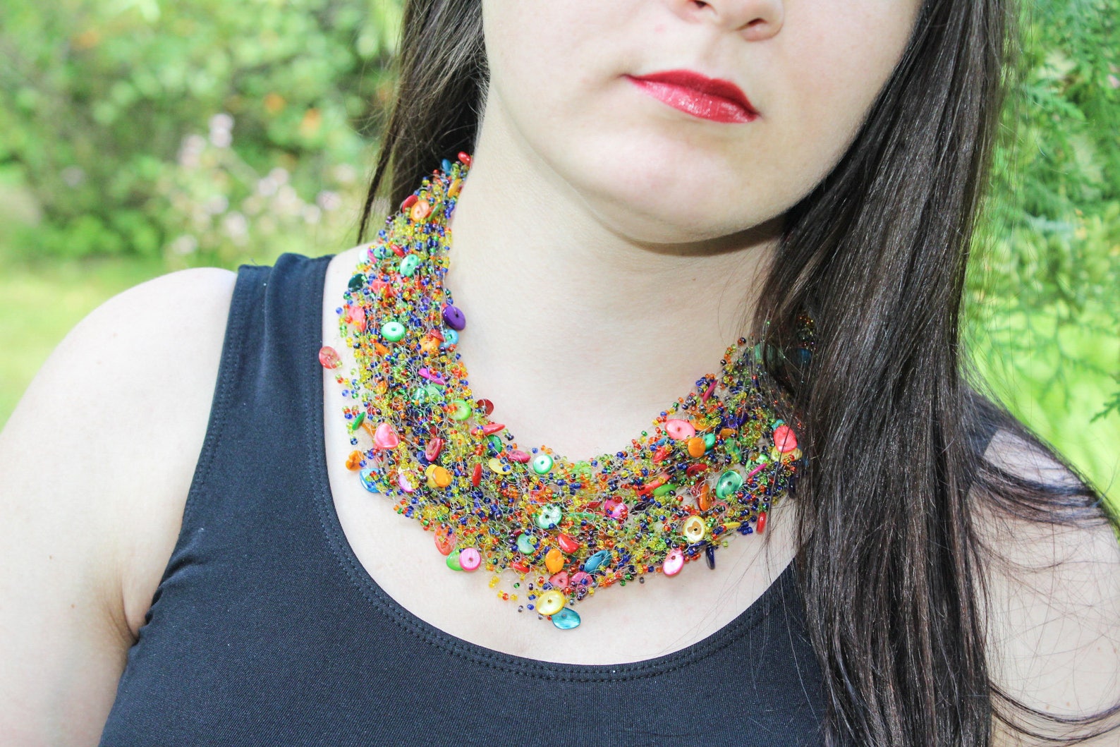 Multicolored Jewelry Set Rainbow Jewelry Set Mother-of-pearl - Etsy