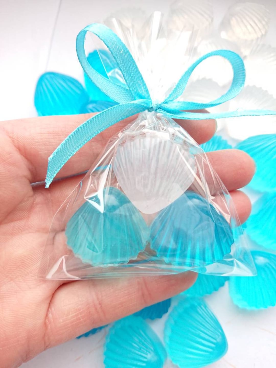 30pcs/10sets Sea Shell Soap, Blue Beach Wedding Favors, Sea Shells ...